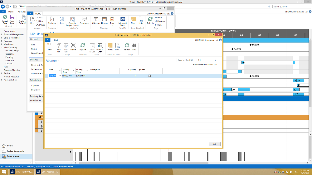 Dynamics NAV Tip: Visual Scheduling Of Production Capacity Deviations