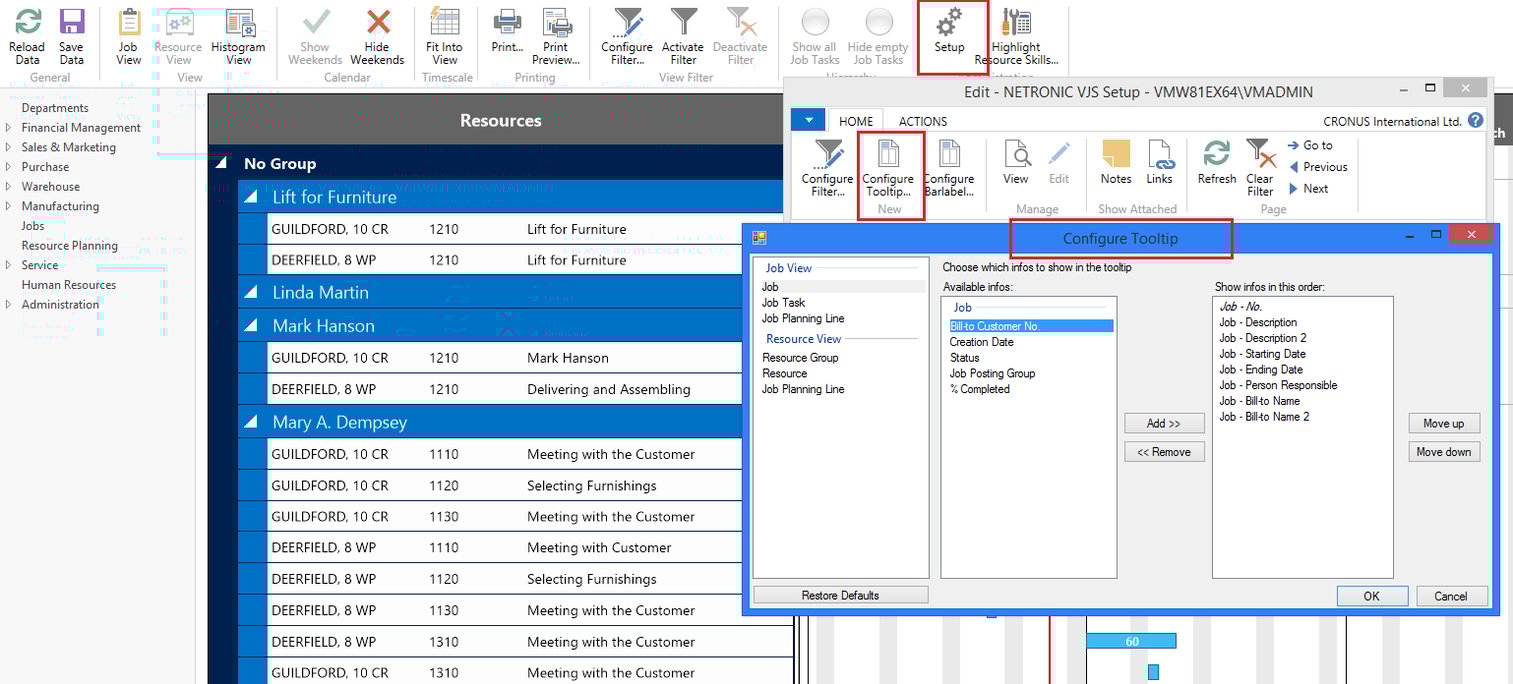 Enhanced Dynamics NAV resource scheduling with VJS version 1.3